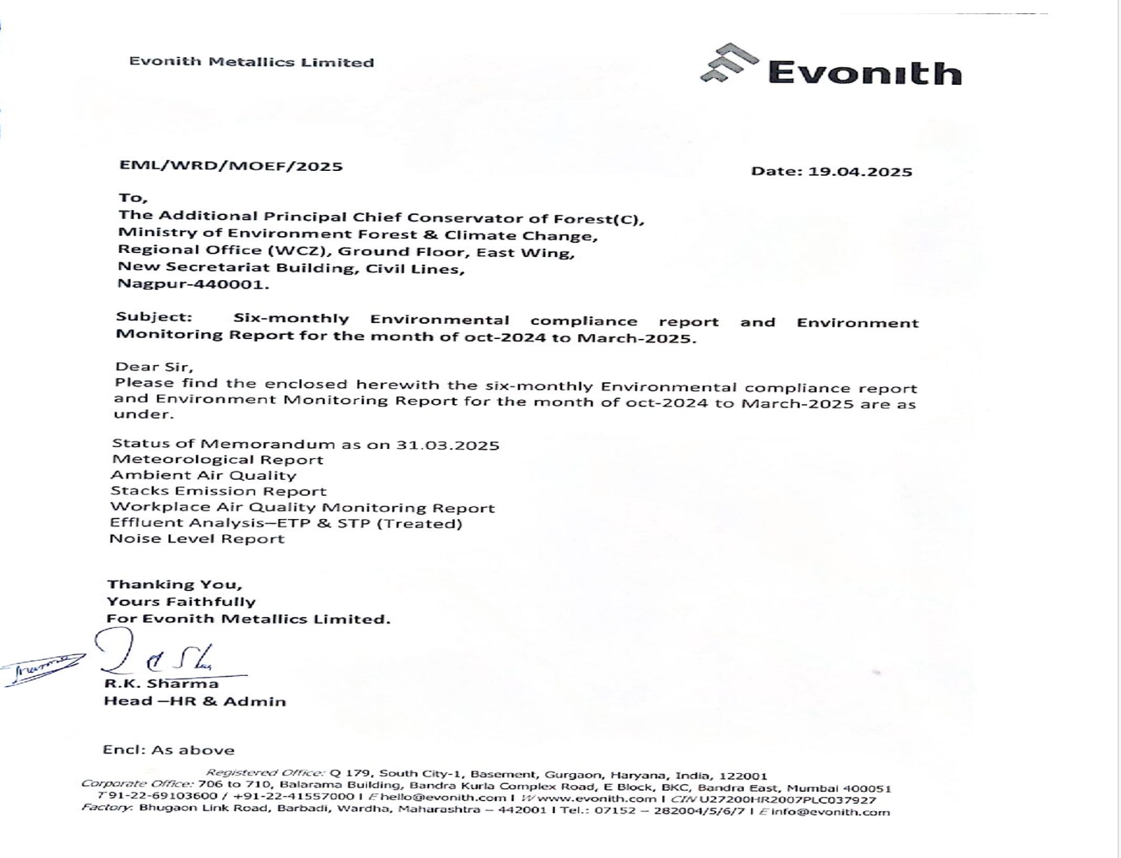 Compliance - Evonith Steel